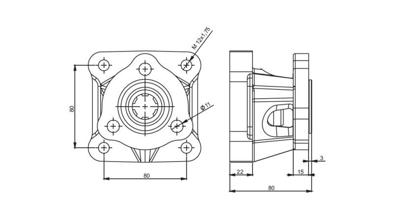 3X4 ADAPTER ZA KLIPNU PUMPU ROSI TEH