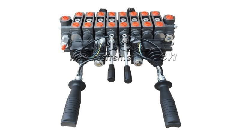 HYDRAULIC VALVE HIAB 8XPC70 + 2X JOYSTICK - ELECTRIC CONTROL 12V ROSI TEH